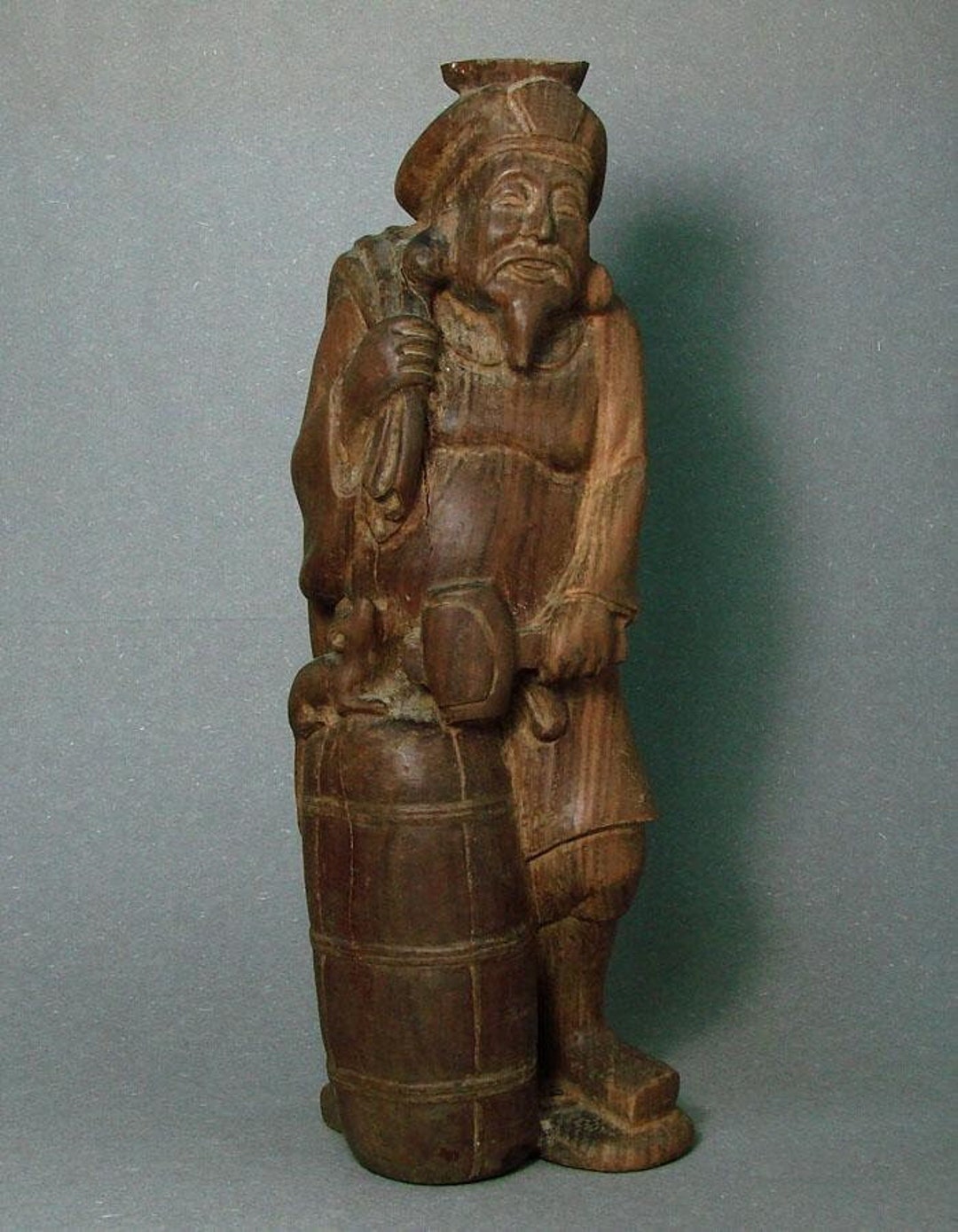 Chinese Style Semi Finished Standing Busking Old Man, Wood Carving ...