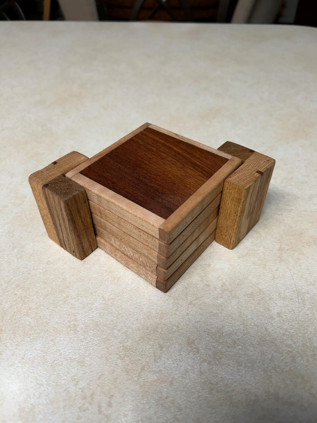 4 Brazilian Cherry Coasters With Maple Trim - Etsy