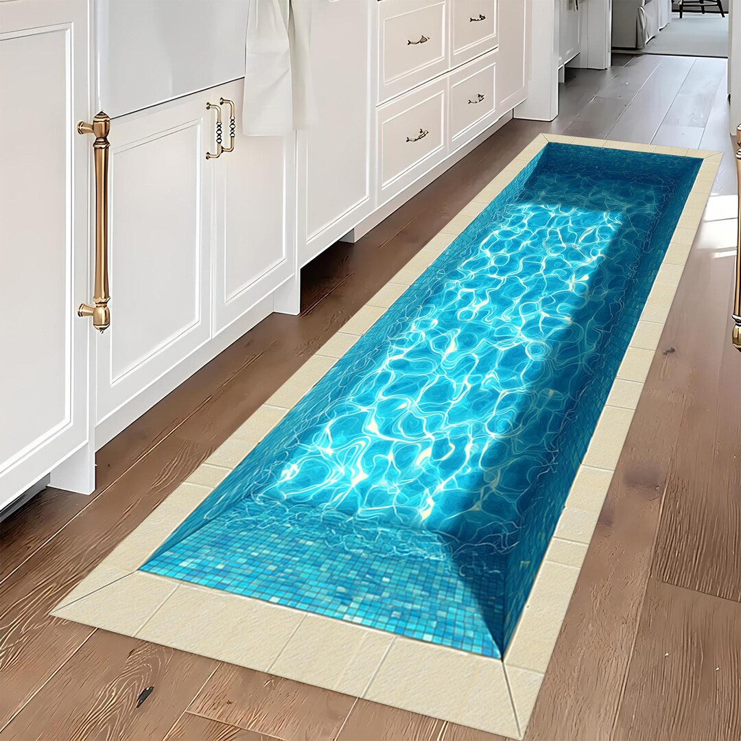 Pool Water Runner Rug: Modern Home Decor - Etsy