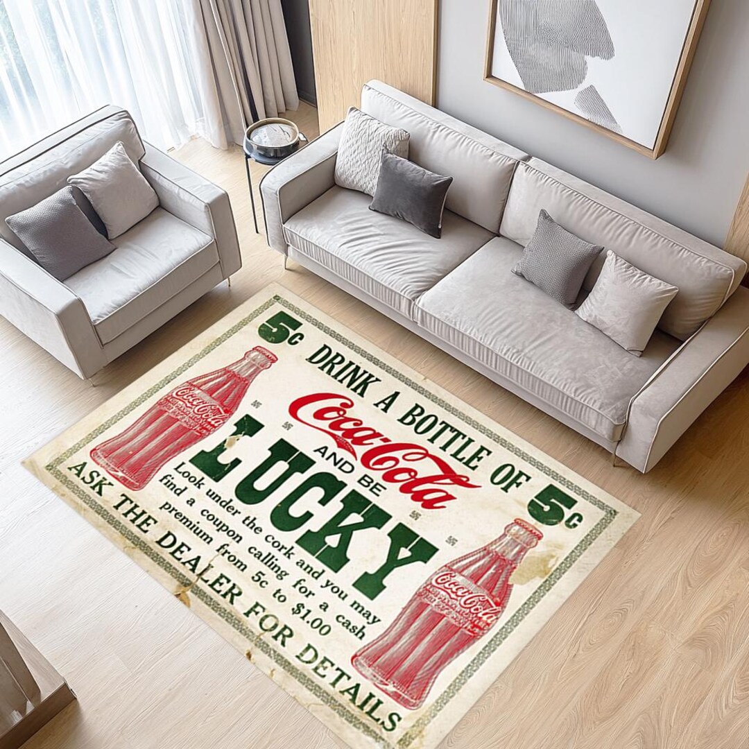 Coke Carpet, Coca Cola Retro Rug, Coca Cola Rug, Coke Rug, Cola Retro ...