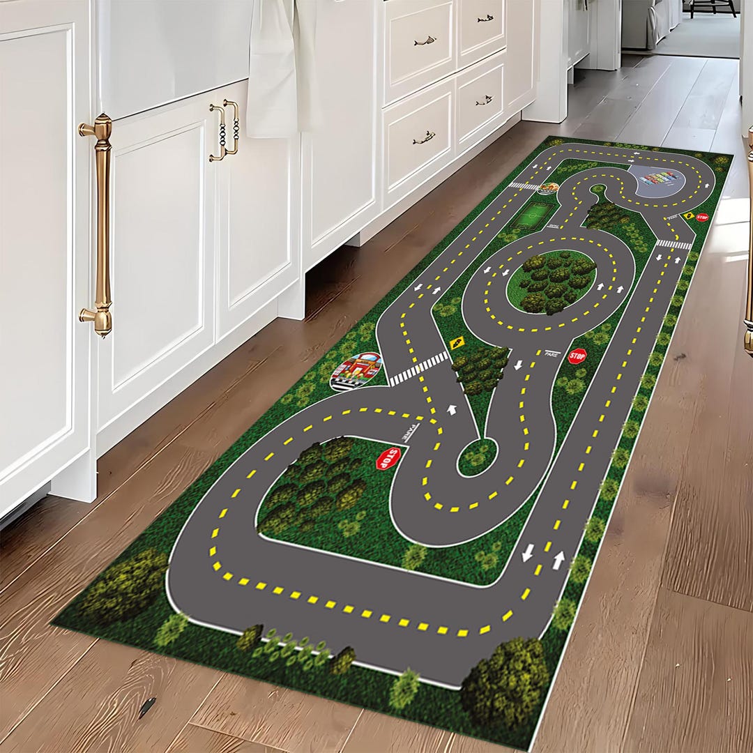 Race Track Runner Rug,start Line, Finish Line,racing Car Rug, Race ...