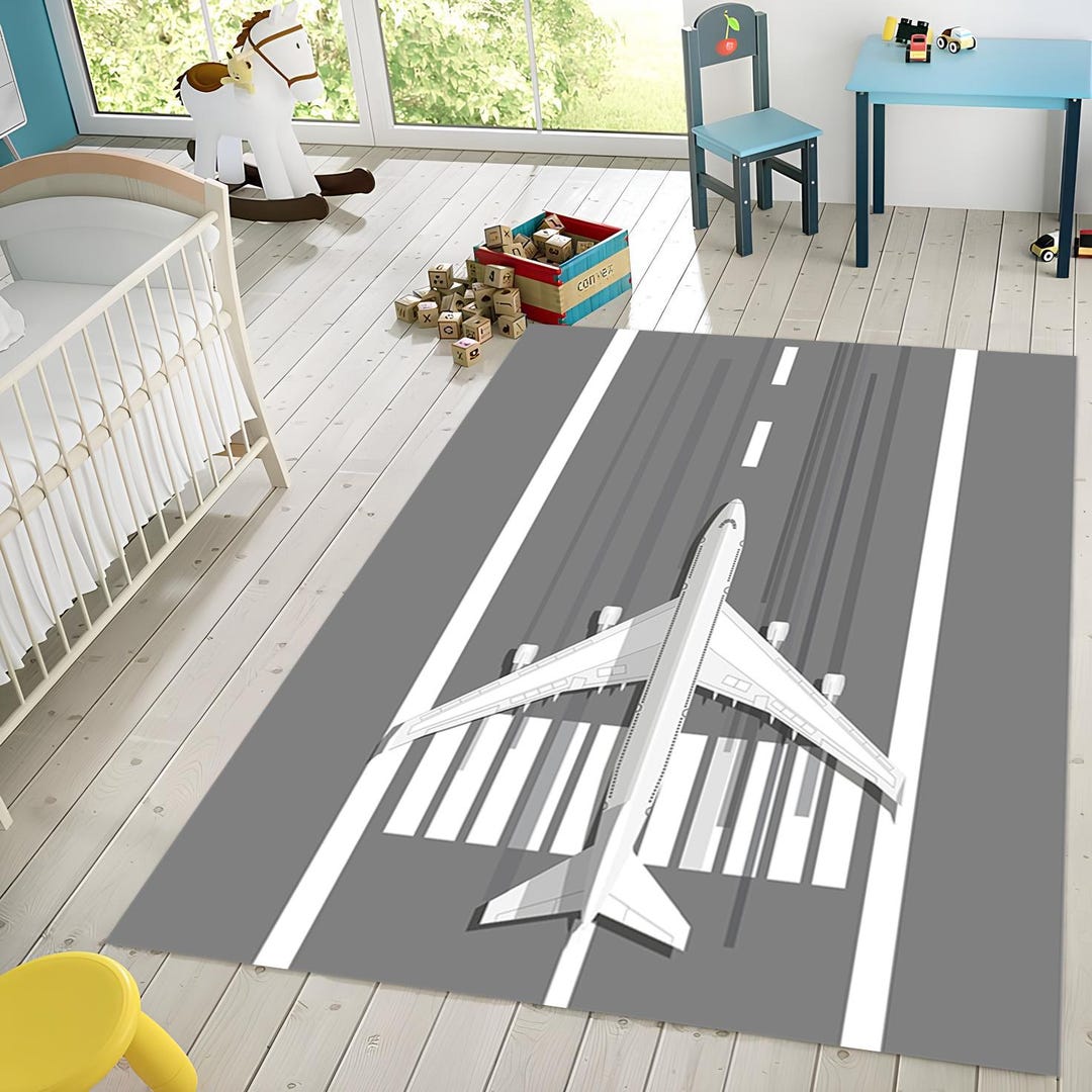 Airplane Rug ,airport Decoration Rug,airplane Rug, for Kids Room ...