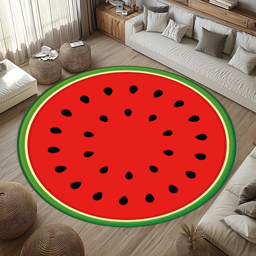 Round Watermelon Carpet,watermelon Rug, Watermelon Gift Rug,round ...