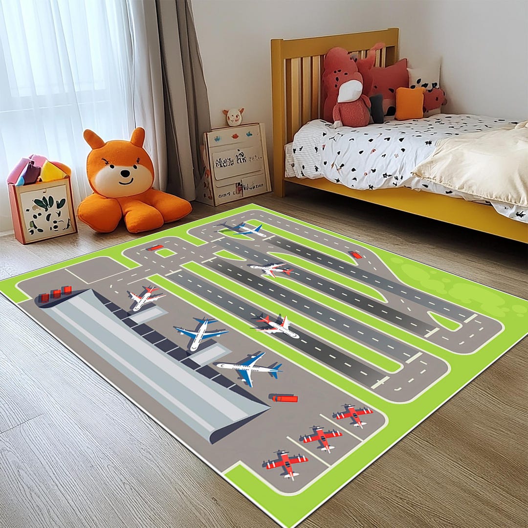 Airport Decoration Rug, Runway Rug, Airplane Rug, for Kids Room Airport ...