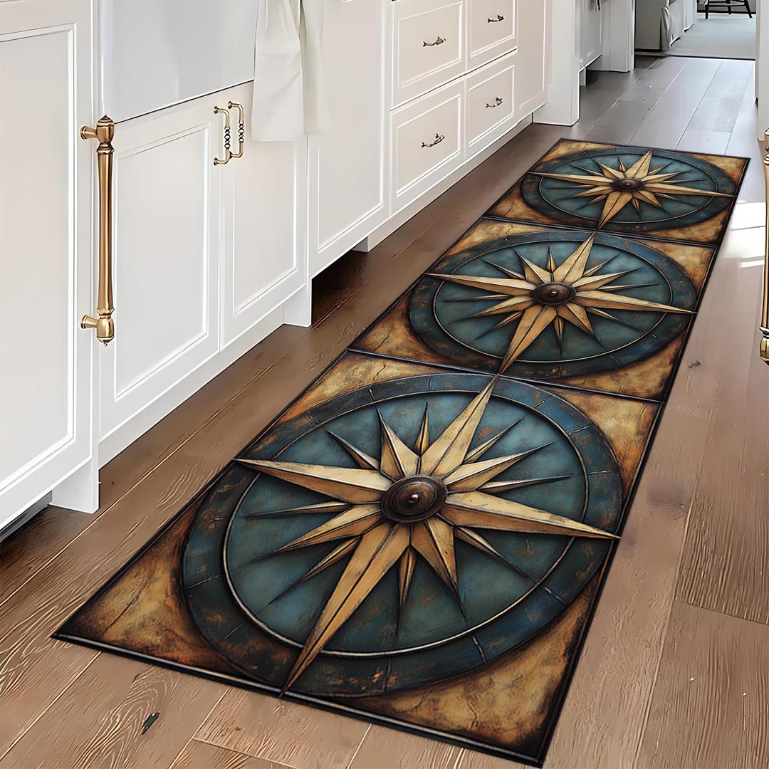 Blue Gold Compass,blue Gold Compass Rug,area Compass Carpet,compass ...