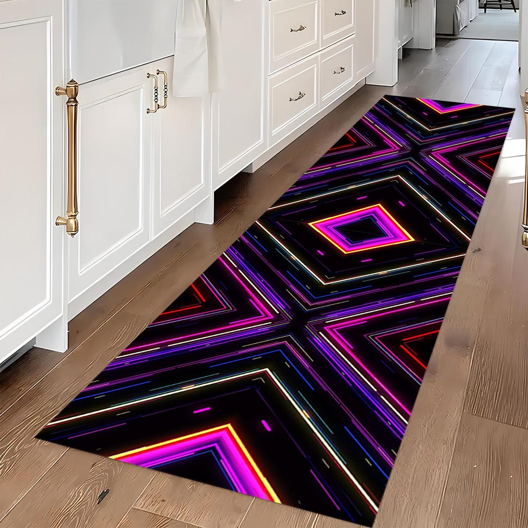 Neon Runner Rug, Runner Neon Rug, Neon Gift Runner Rug,neon Area Runner ...