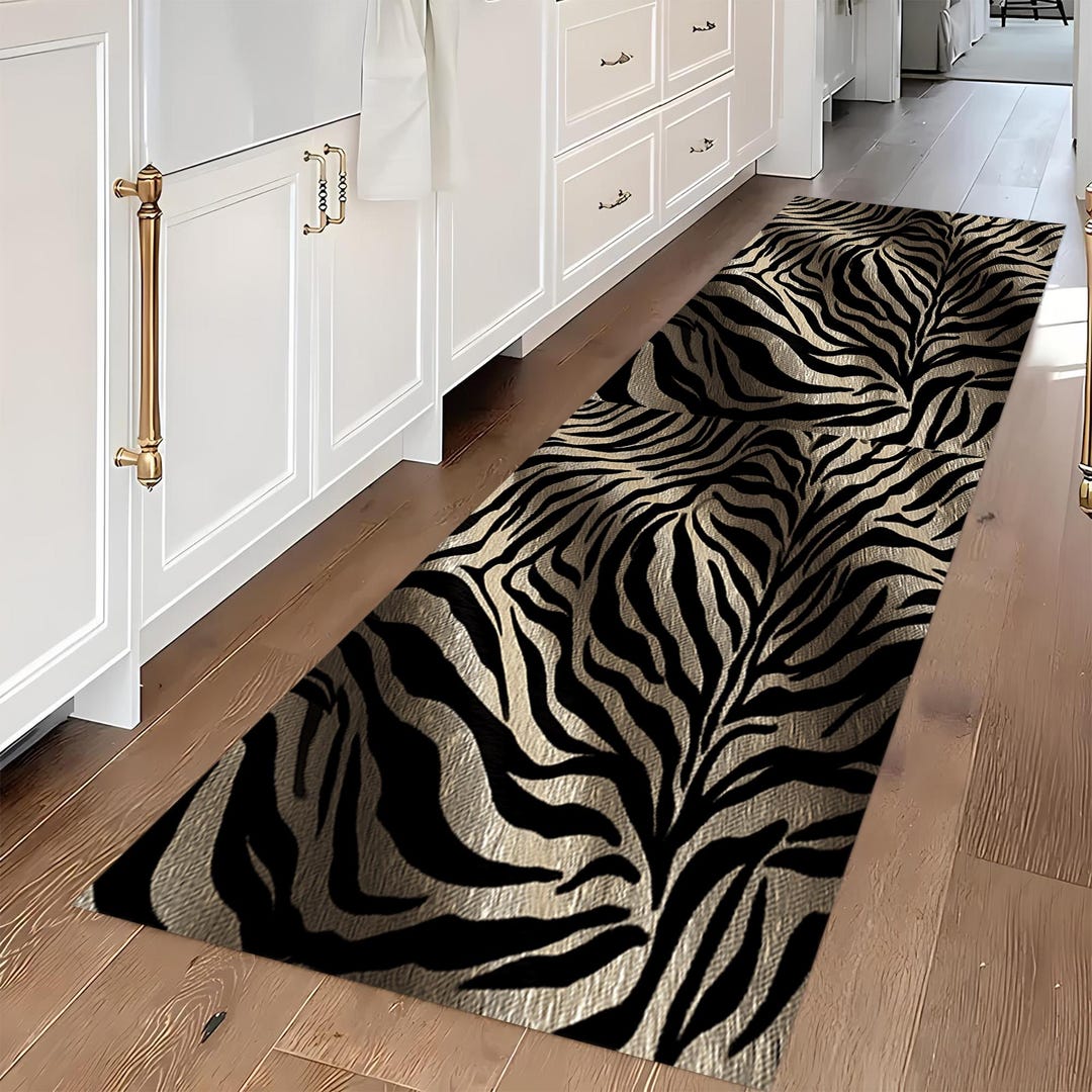 Zebra Print Runner Rug: Washable Non-slip Carpet - Etsy