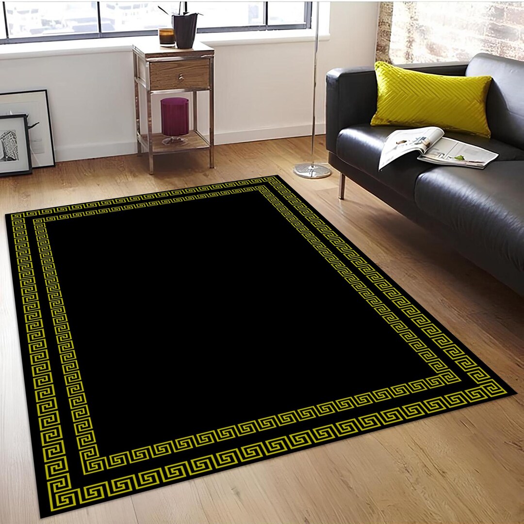 Black Gold Rug, Black Gold Desing Rug, Black Gold Pattern Rug, Black ...