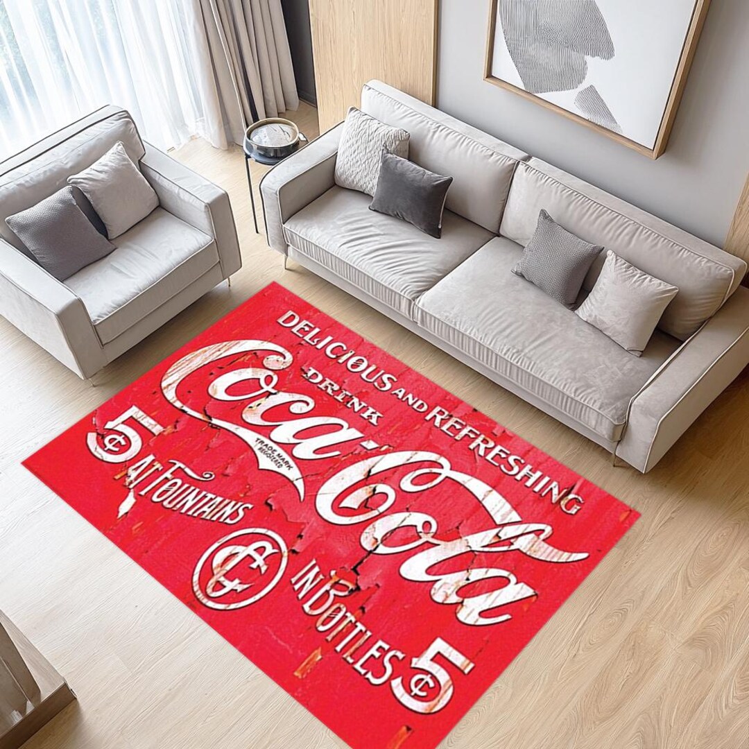 Cola Retro Carpet, Coca Cola Retro Rug, Coca Cola Rug, Coke Rug, Coke ...