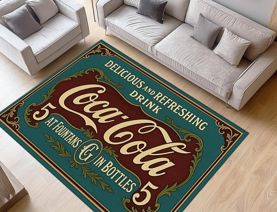 Vintage Coca-cola Rug: Retro Soda Pop Advertisement Floor Mat - Etsy
