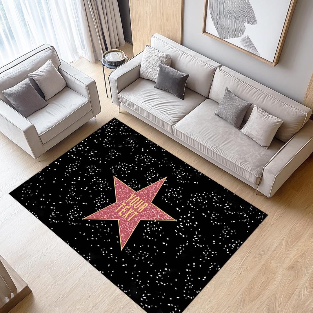 Personalized Hollywood Star Rug: Custom Name Gift - Etsy