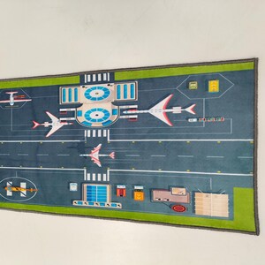 Kids Airplane Runway Rug: Airport Play Mat, Boys Room Decor - Etsy