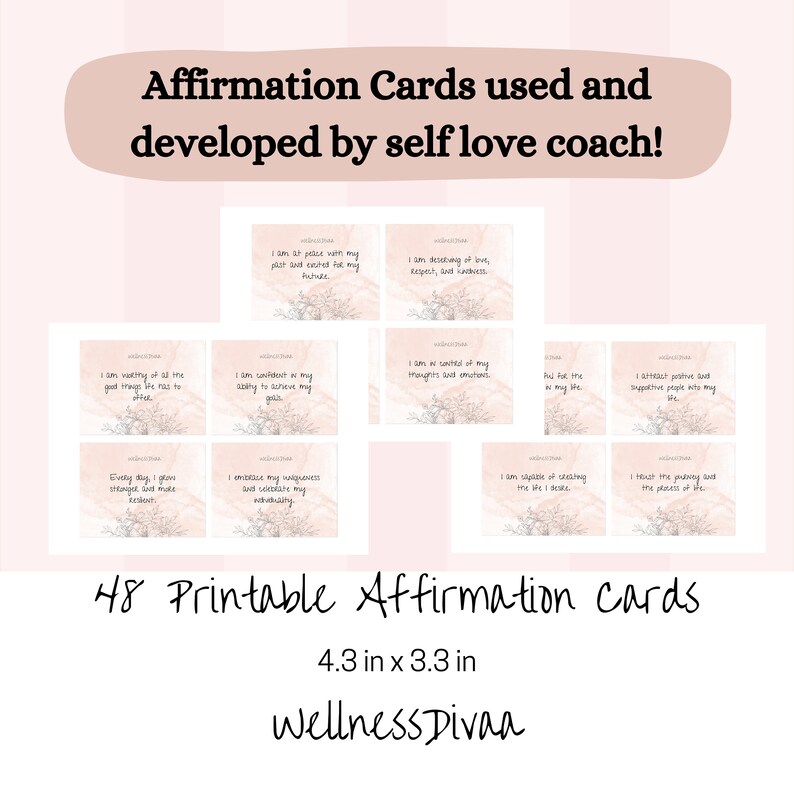 48 Printable Affirmation Cards - Etsy