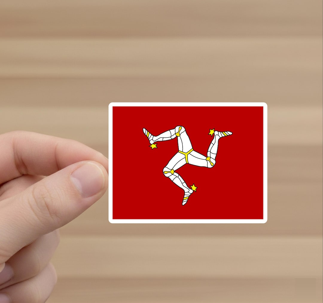 Isle of Man Flag Sticker | Flag of Isle of Man Sticker for Water ...