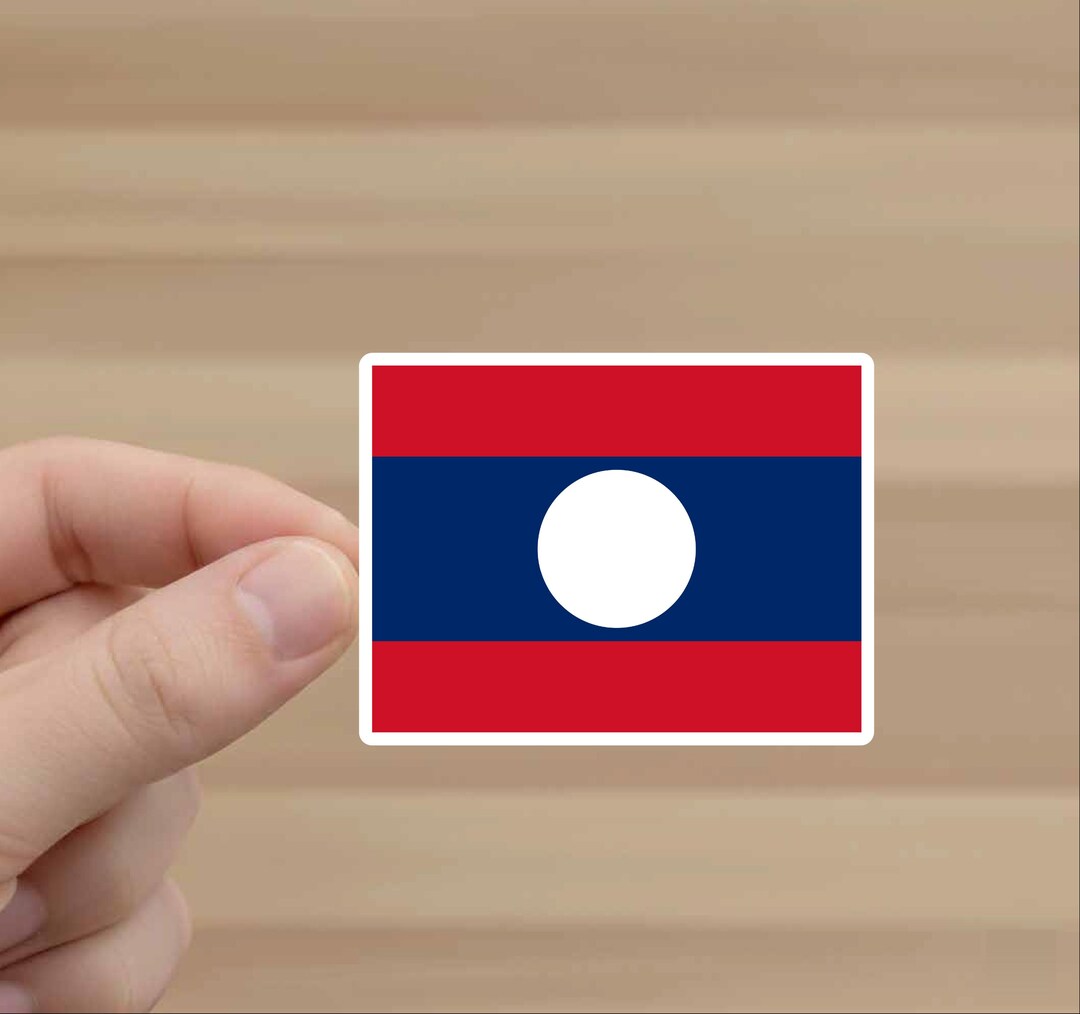 Laos Flag Sticker , Flag of Laos Sticker for Water Bottles, Laptops ...