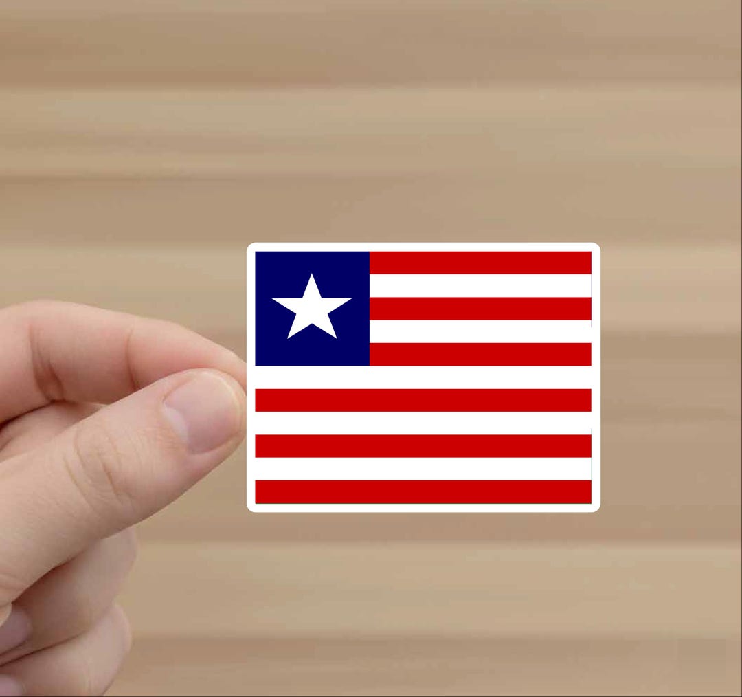 Liberian Flag Sticker | Flag of Liberia Sticker for Water Bottles ...