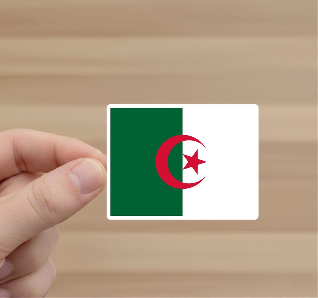Algerian Flag Sticker | Flag of Algeria Stickers for Water Bottles ...