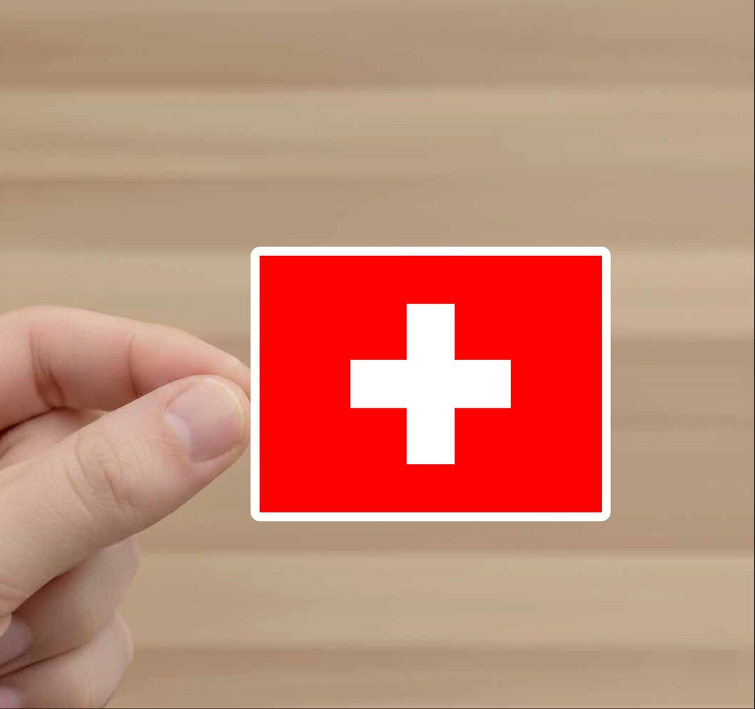 Swiss Flag Sticker , Flag of Switzerland Sticker for Water Bottles ...