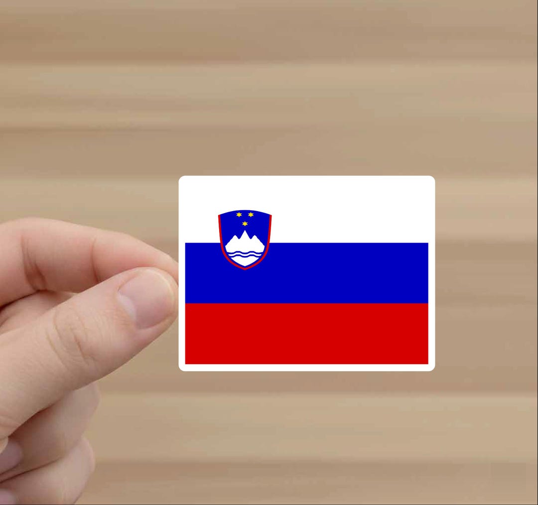 Slovenia Flag Sticker , Flag of Slovenia Sticker for Water Bottles ...