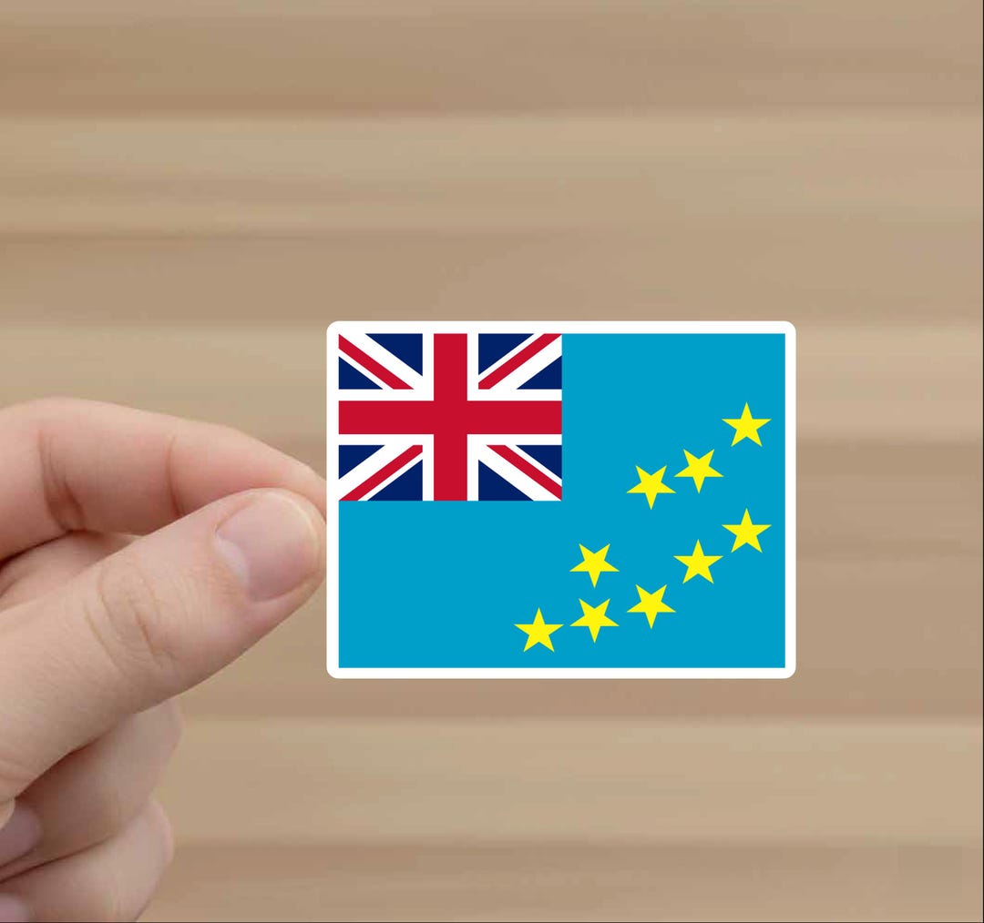 Tuvalu Flag Sticker , Flag of Tuvalu Sticker for Water Bottles, Laptops ...