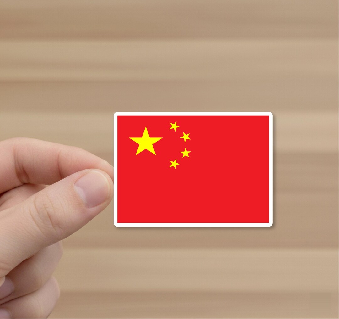 Chinese Flag Sticker: People's Republic of China (3.25 X 2.25 In ...