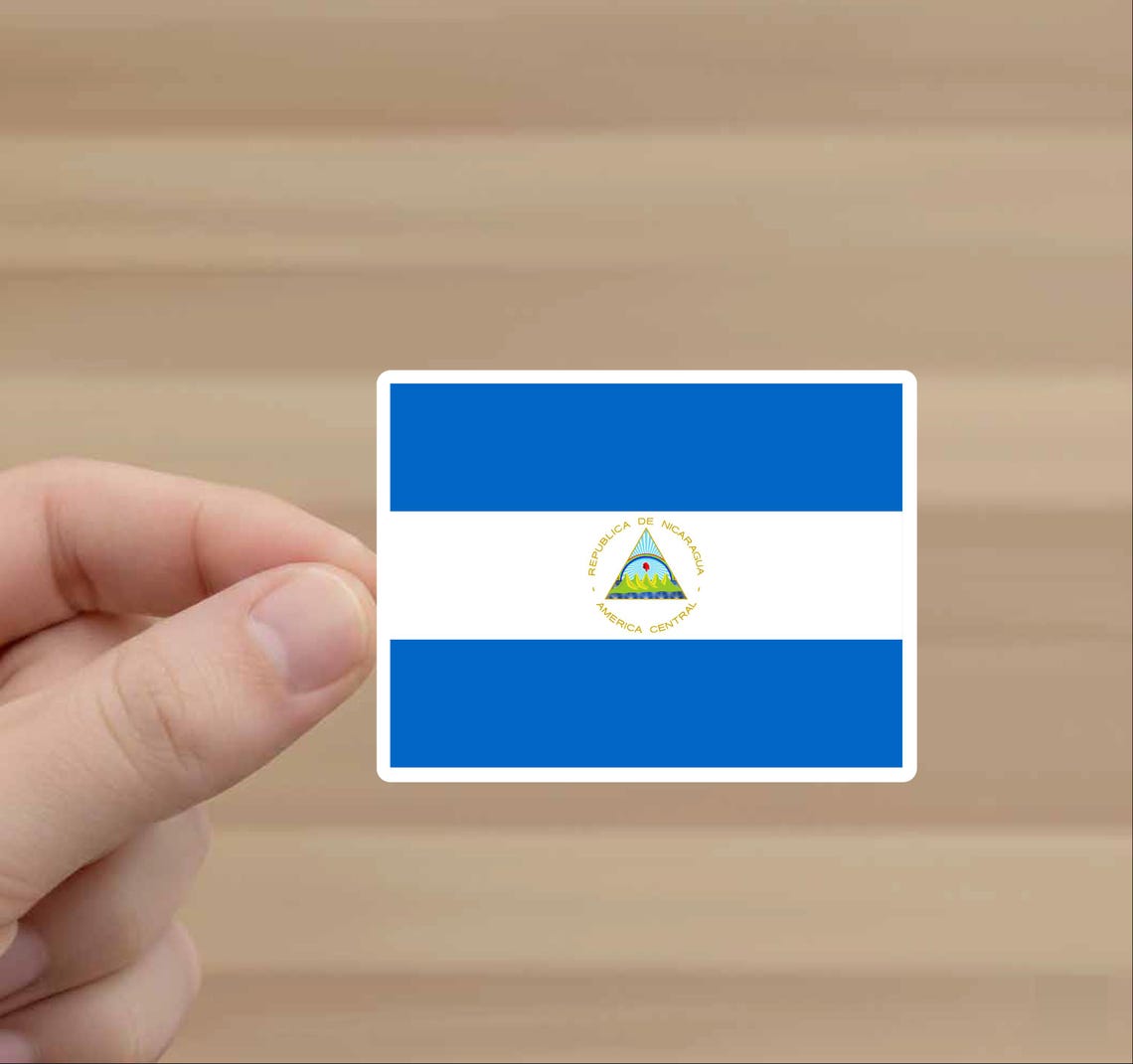 Nicaraguan Flag Sticker , Flag of Nicaragua Sticker for Water Bottles ...