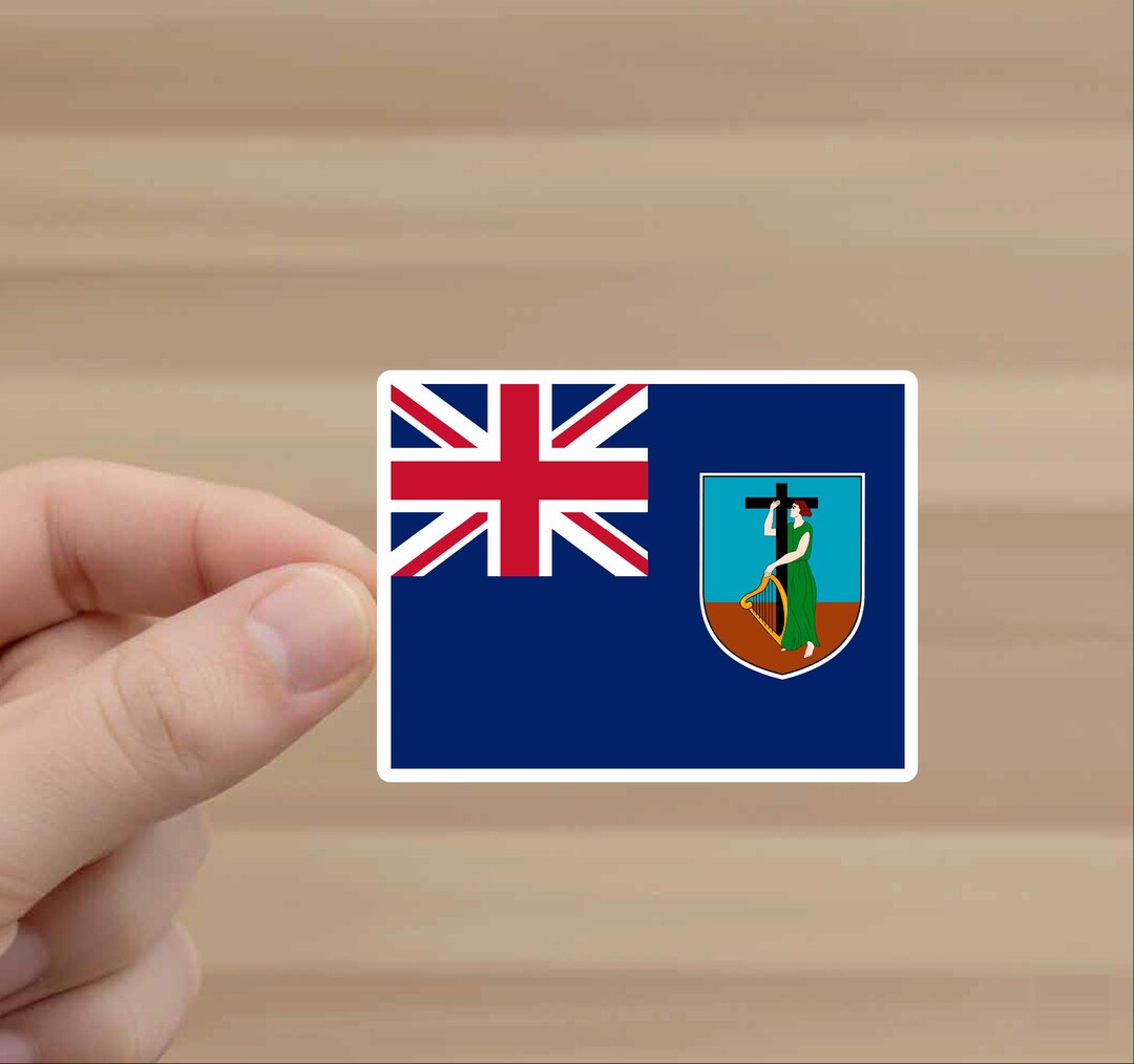 Monserrat Flag Sticker | Flag of Monserrat Sticker for Water Bottles ...