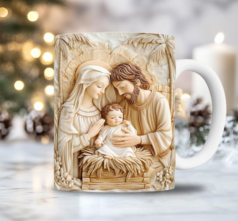 10 Designs Digital Holy Family 3d,designs in Png,sublimation Wrap Mugs ...