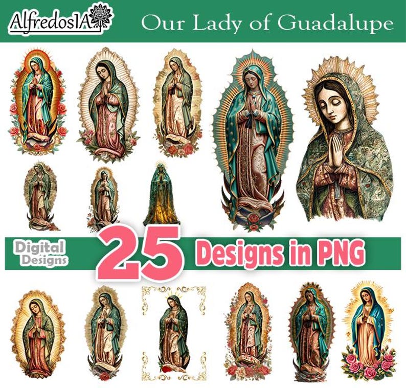 25 Designs Guadalupe,25 Designs in Png,digital Designs,religion,mary,t ...