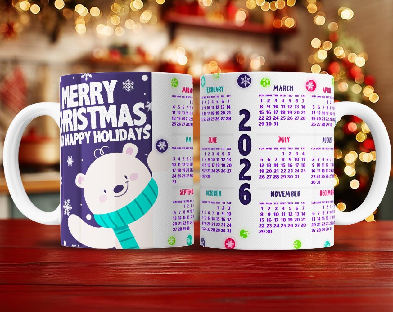 20 Designs Merry Christmas Calendar 2026, 20 Designs in Psd-png ...