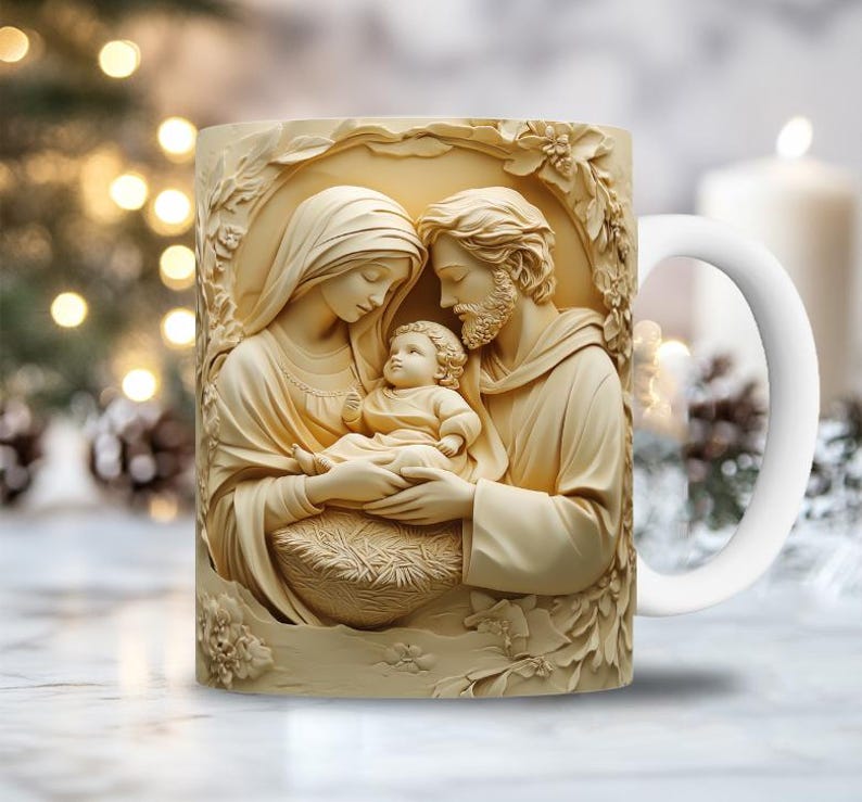10 Designs Digital Holy Family 3d,designs in Png,sublimation Wrap Mugs ...