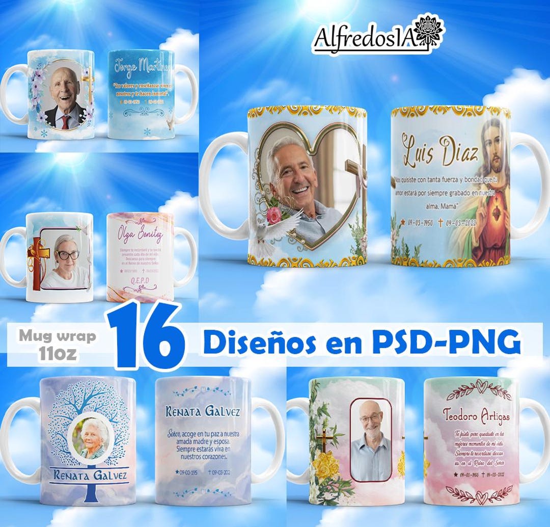 16 Digital Designs Funeral Memories, Designs in PSD Png, Sublimation ...