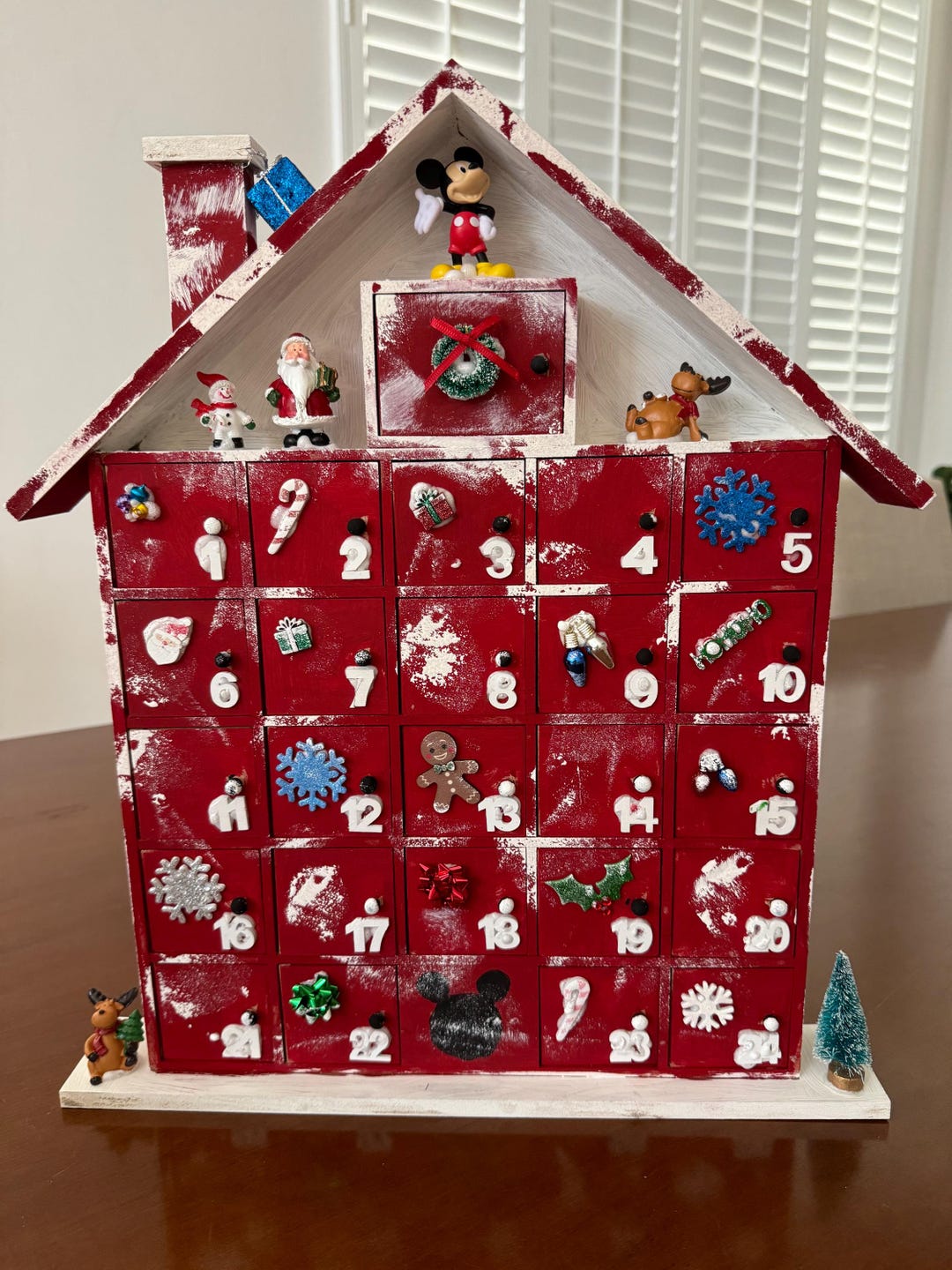 Christmas Advent, Mickey Mouse, Club House, Painted, Personalized, Gift ...