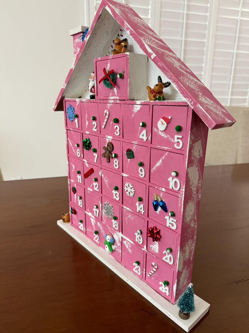 Advent Calendar, Wood, Hand Painted, Personalized, Girl Holiday ...