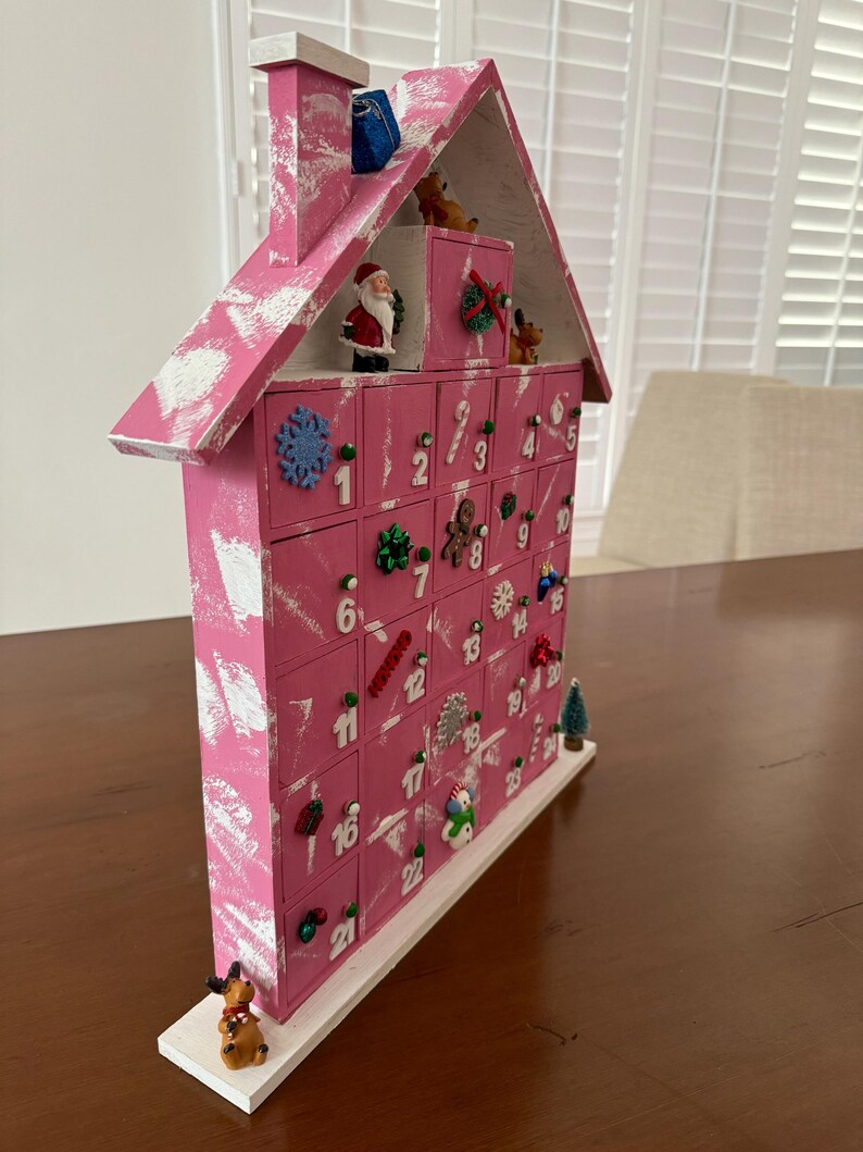 Advent Calendar, Wood, Hand Painted, Personalized, Girl Holiday ...