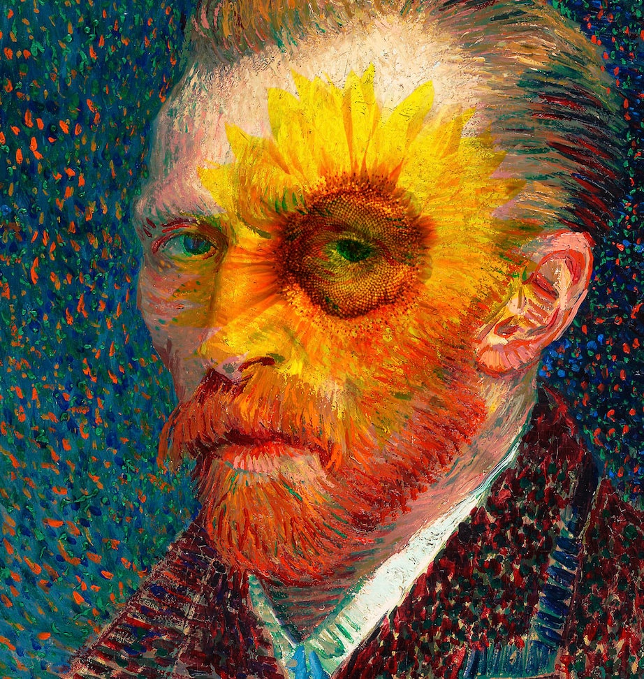 Portrait Painting, Van Gogh Altered Art, Canvas Print, Colorful ...