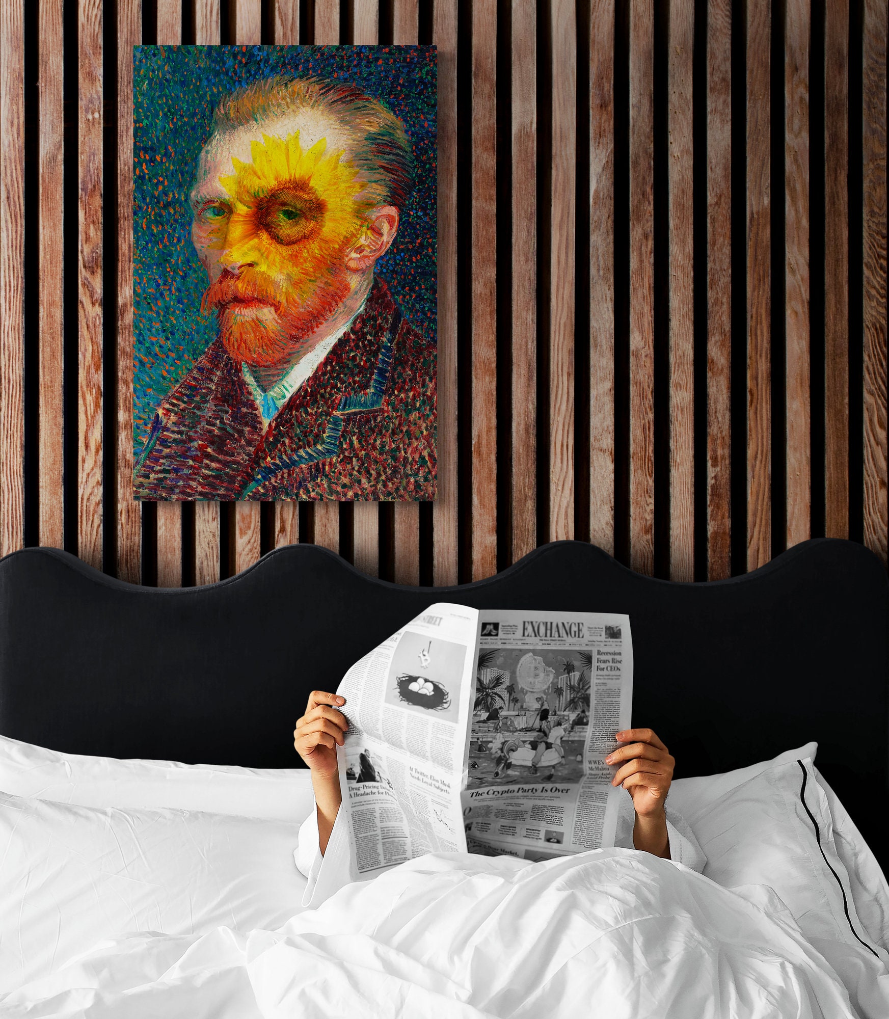 Portrait Painting, Van Gogh Altered Art, Canvas Print, Colorful ...