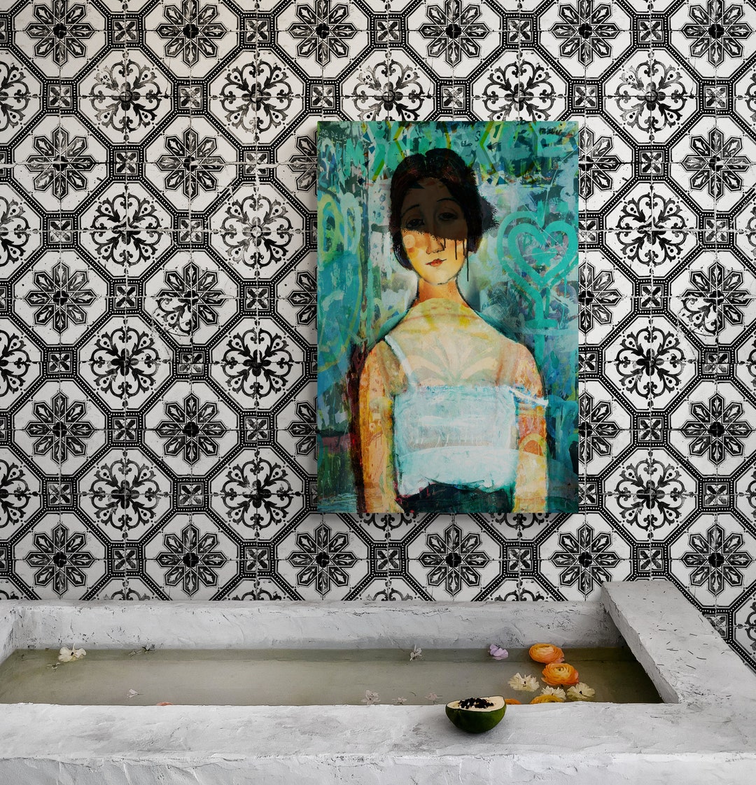 Modigliani Portrait Painting, Altered Classical Art, Canvas Print ...