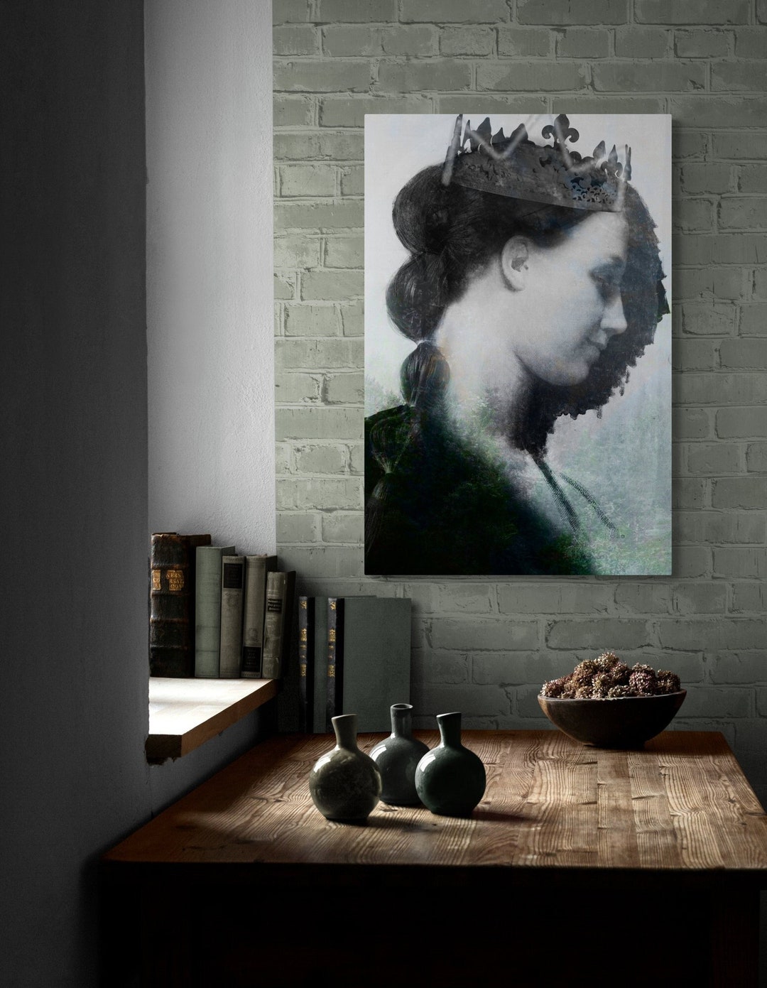 Portrait Painting, Altered Art, Canvas Print, Classical Painting ...