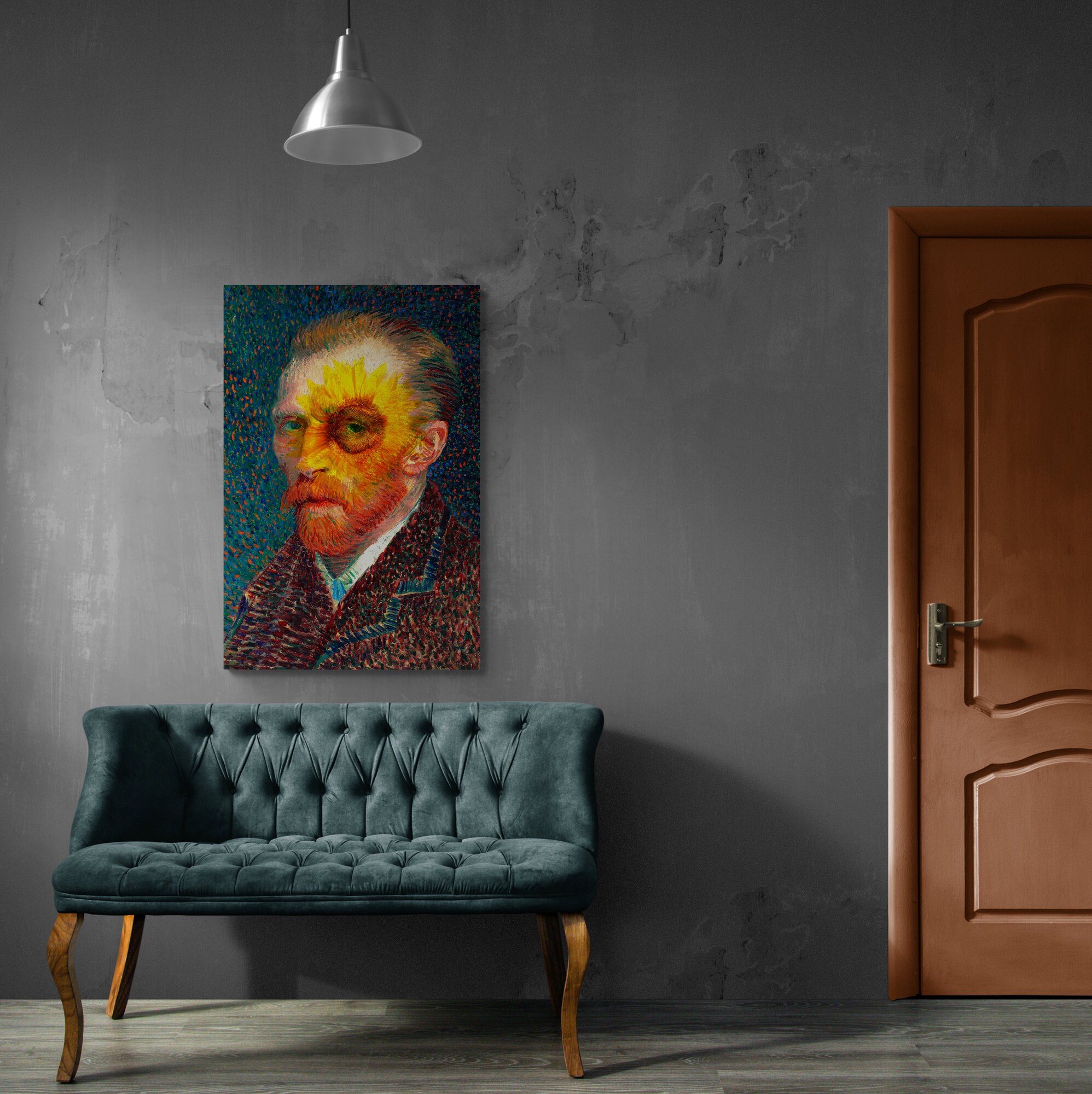 Portrait Painting, Van Gogh Altered Art, Canvas Print, Colorful ...