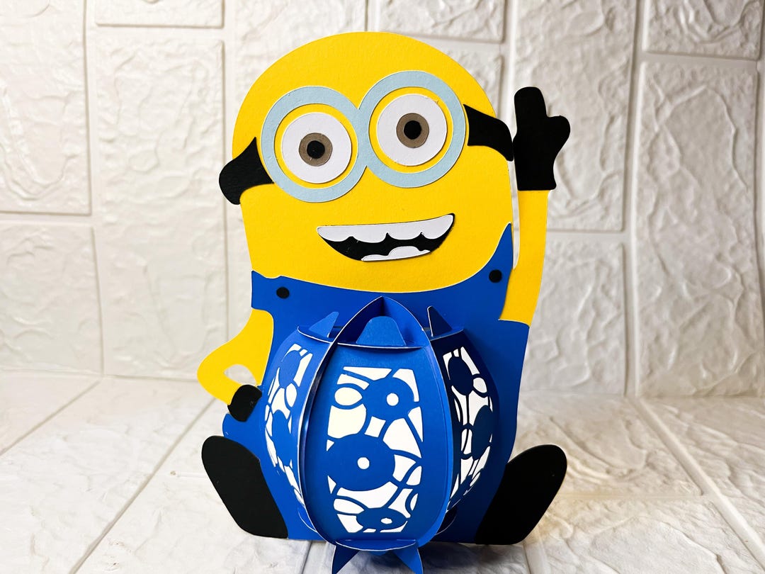 3D Minion Lantern SVG Template DIY Paper Lantern Minions Shadow Box ...