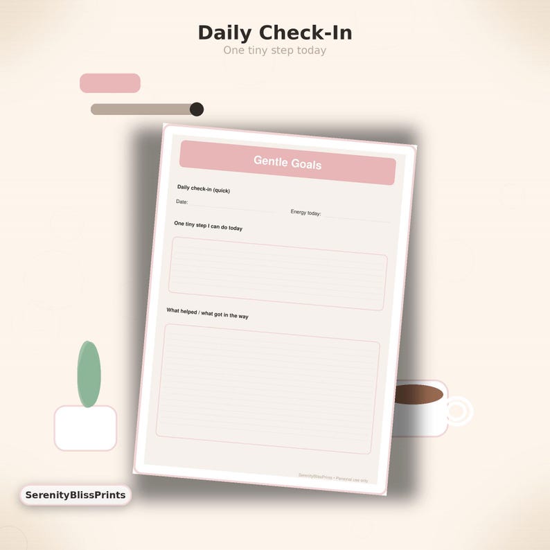 Gentle Goals Workbook Printable A4 | Goal Setting Planner | Anxiety ...