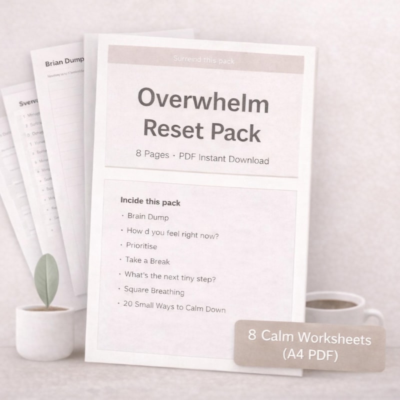 Overwhelm Reset Sheet - Etsy UK