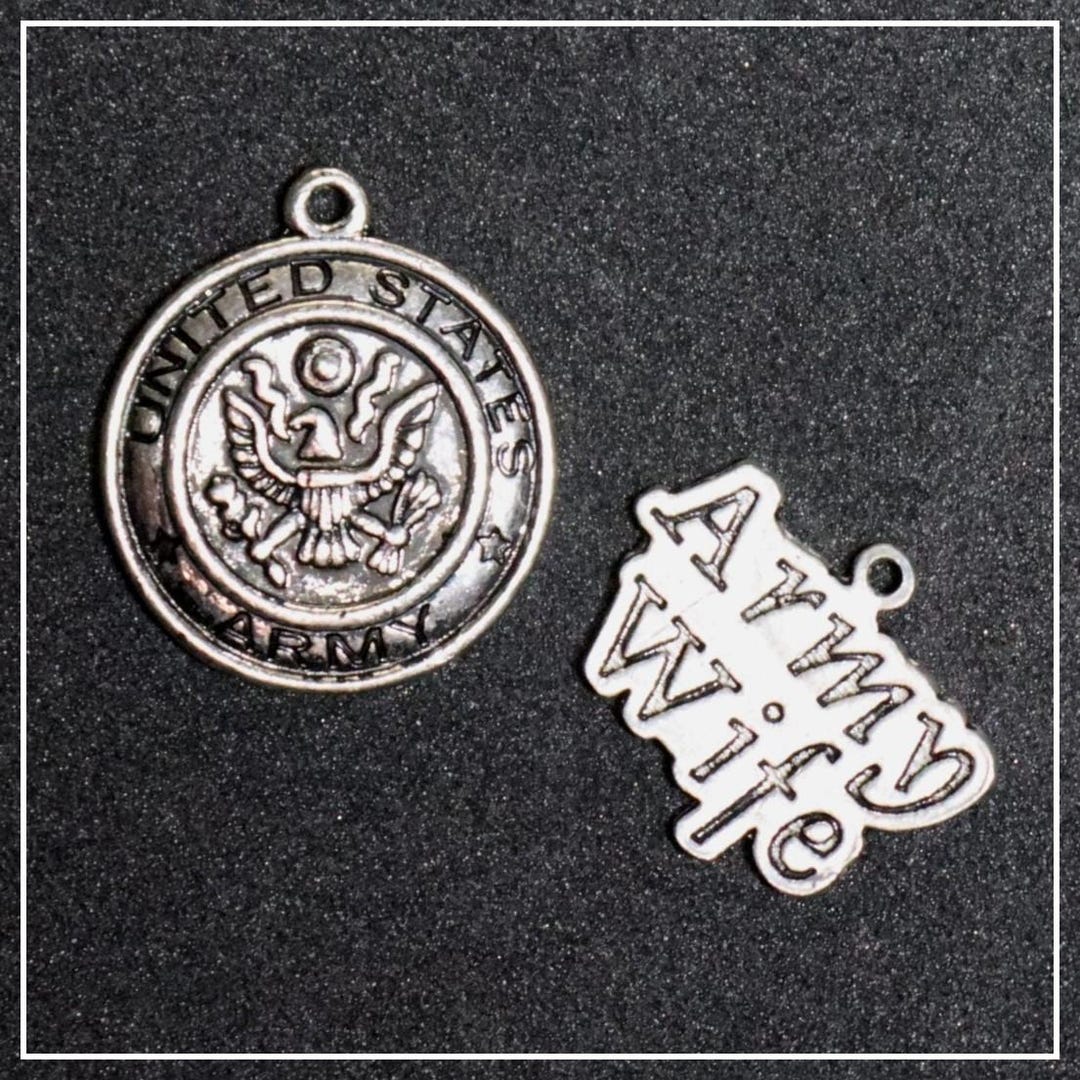 Silver Metal Charms ~ Army Wife - Etsy