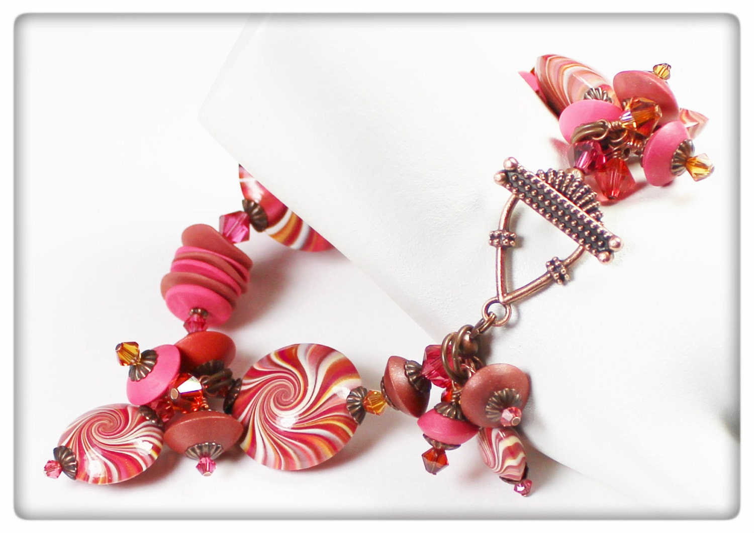 Bracelet Jewelry Handmade Beaded Cha Cha Polymer Clay - Etsy