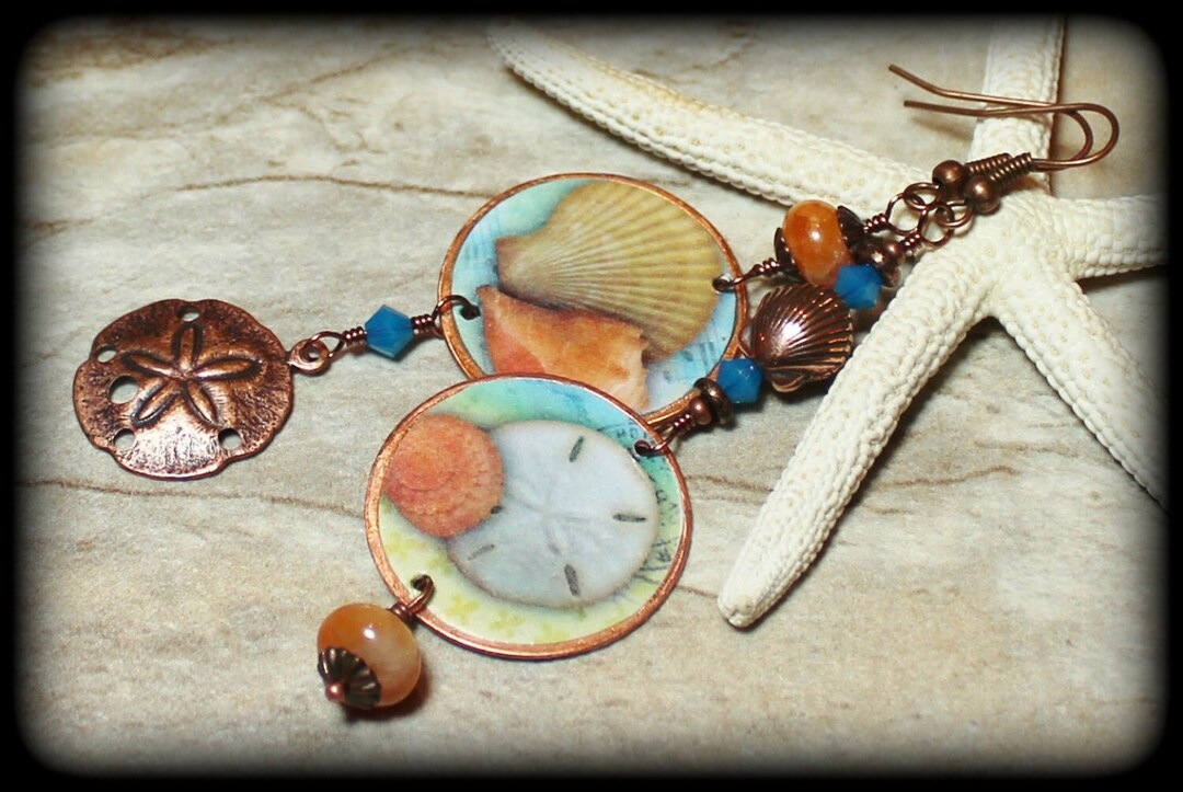 Summer Sea... Handmade Jewelry Earrings Beaded Crystal Beach Seashell ...
