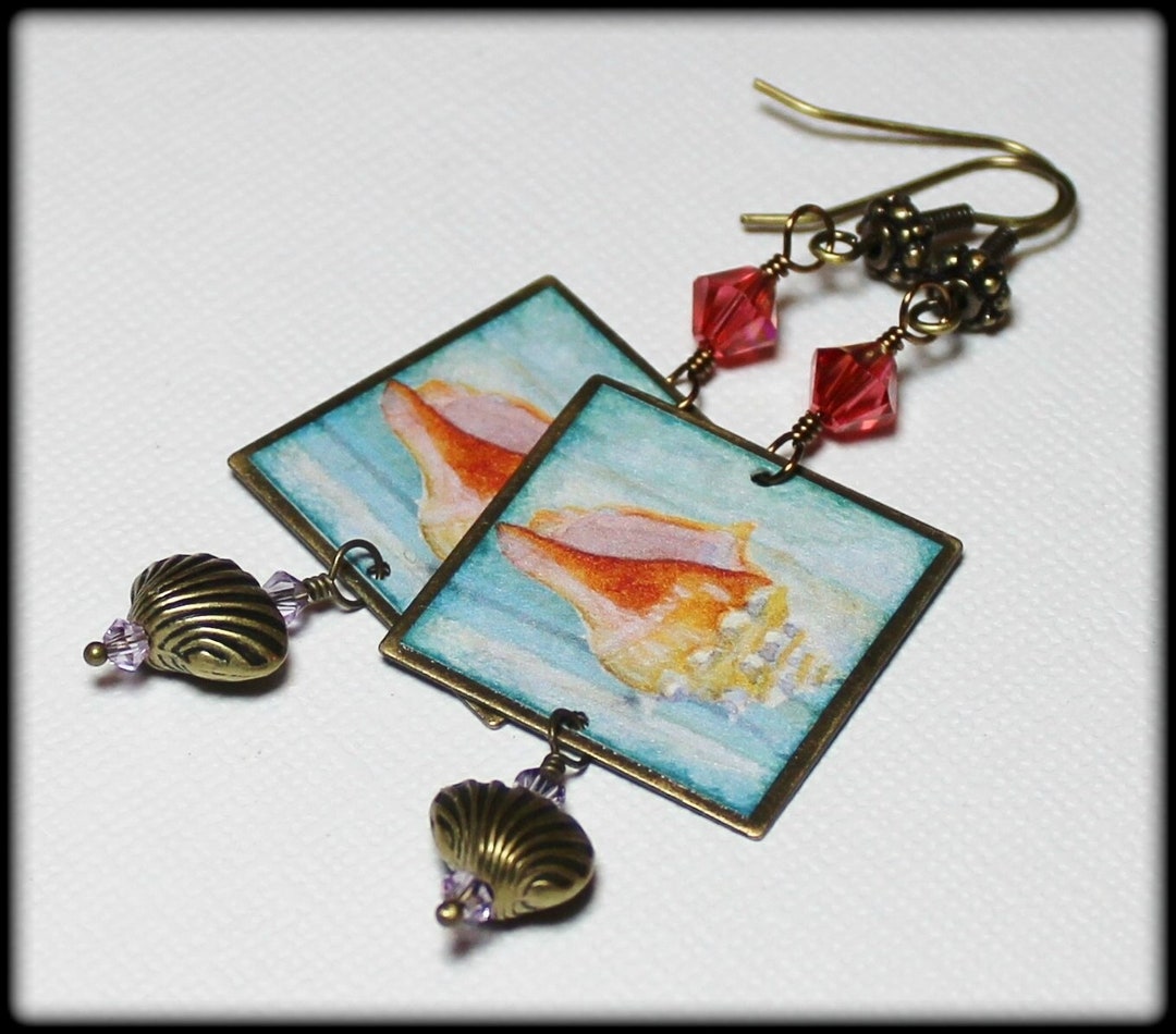 Caribbean Shore... Handmade Jewelry Earrings Beaded Crystal Beach ...