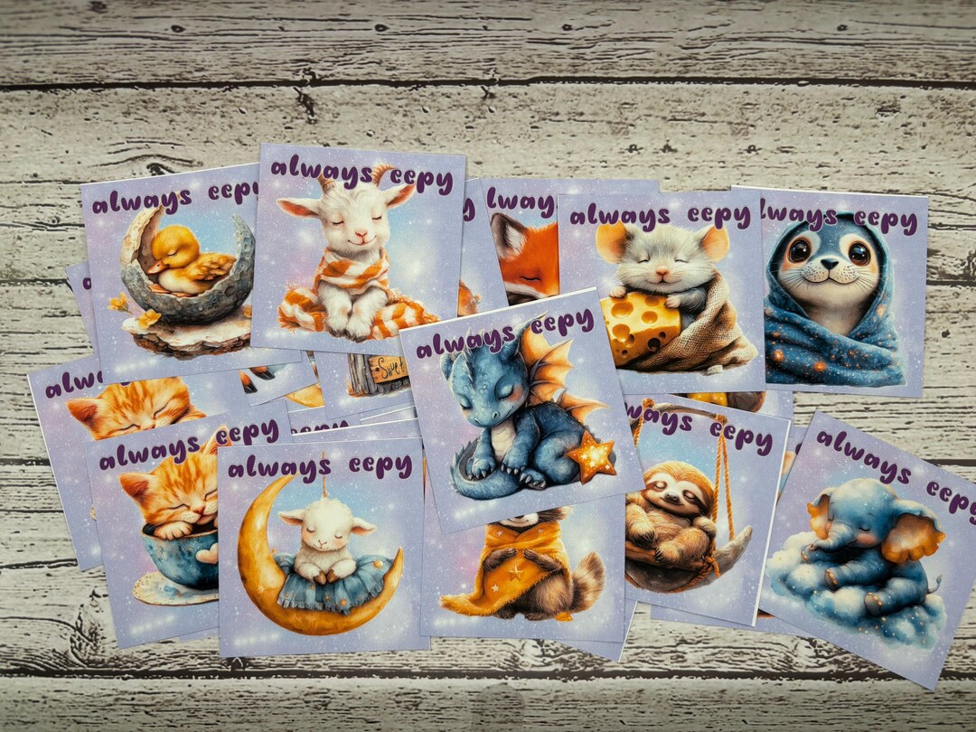 Always Eepy Sleepy Animal Stickers - Etsy