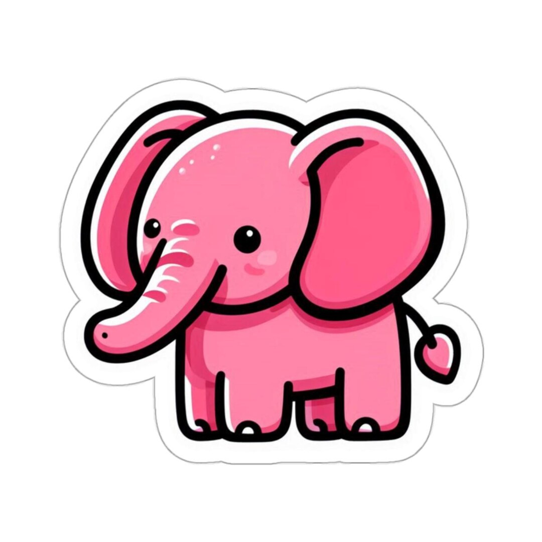 Pink Elephant Sticker, Cute Sticker, Kiss-cut Stickers - Etsy