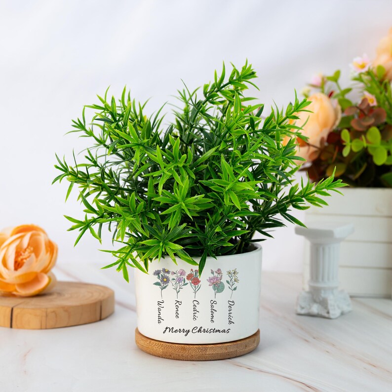 Custom Indoor Planters Flowerpot,personalized Birthflower Pot,ceremic ...